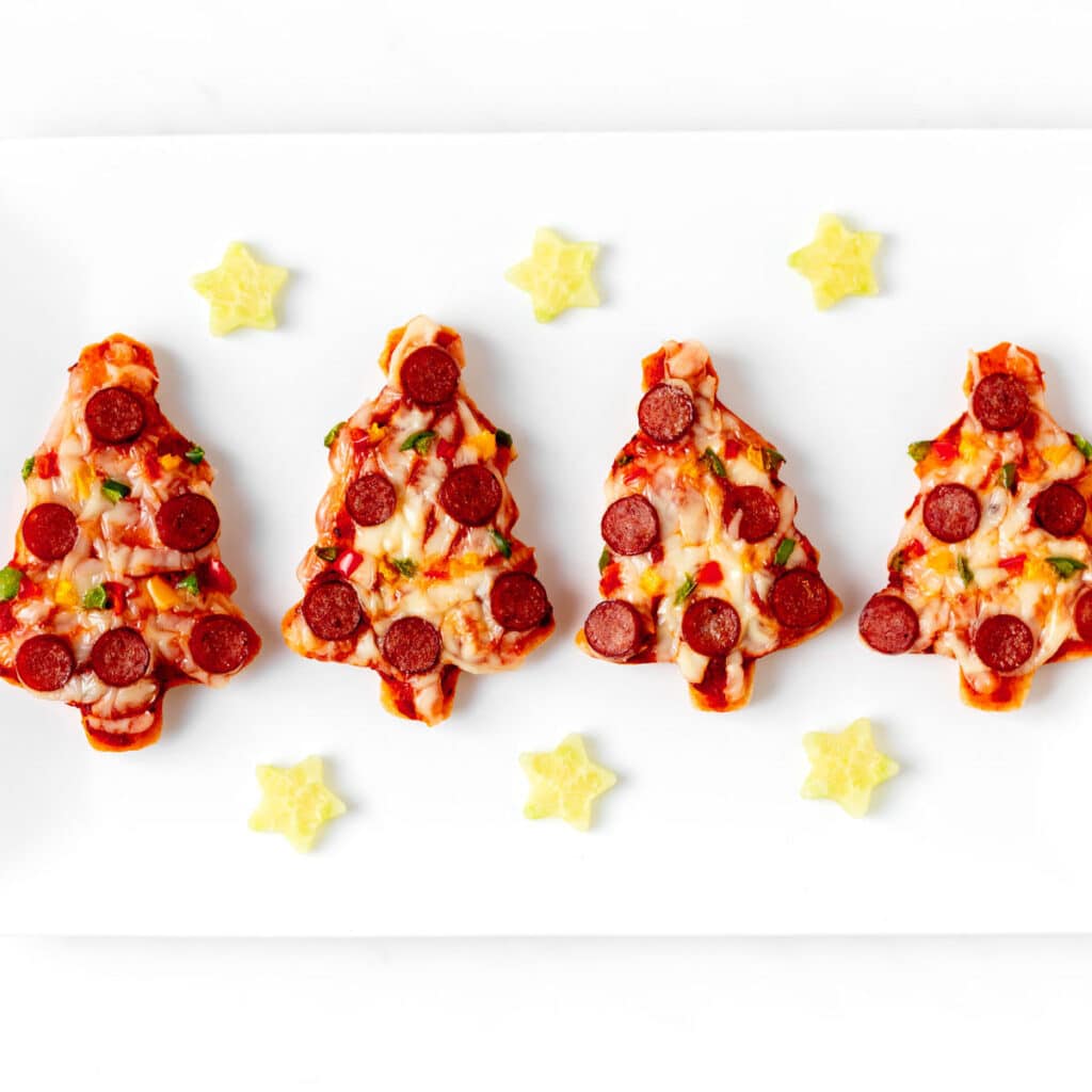 Mini Christmas Tree Pizzas - Healthy Kids Recipes