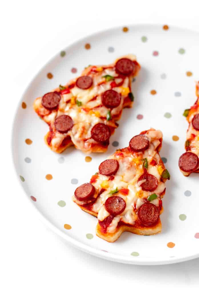 Mini Christmas Tree Pizzas - Healthy Kids Recipes