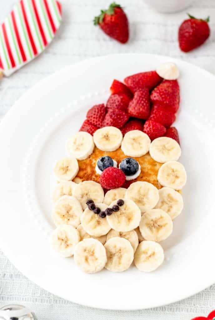 Christmas Santa Pancakes with Strawberries - Healthy Kids Recipes