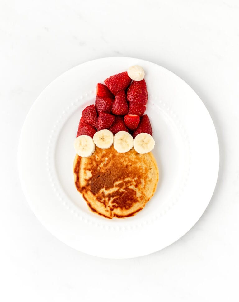 Christmas Santa Pancakes with Strawberries - Healthy Kids Recipes