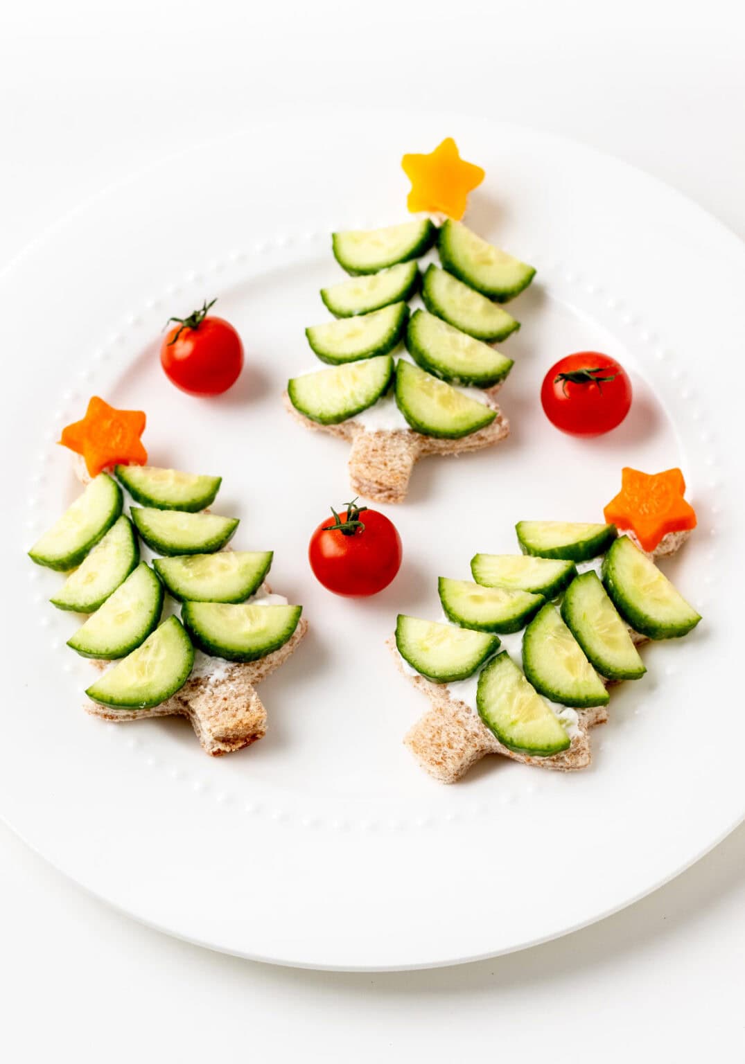 Cucumber Christmas Tree Sandwiches - Little Healthy Bites